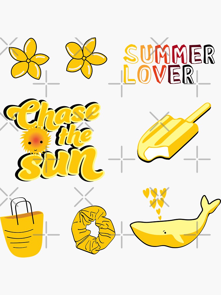 "Yellow Summer Lover Sticker Pack" Sticker for Sale by The-Goods ...