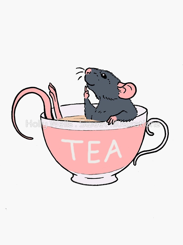 "Spill the Rat-Tea Blue" Sticker for Sale by ArtSweeties | Redbubble