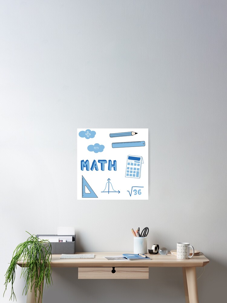 "Light Blue Math School Subject Sticker Pack" Poster for Sale by The ...