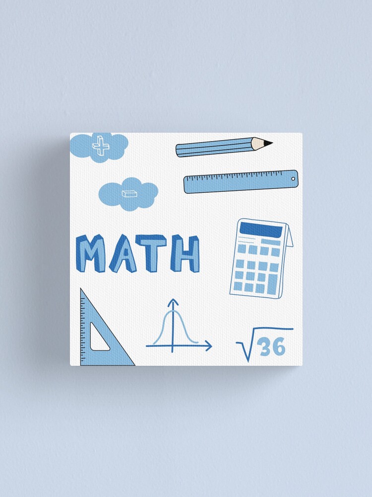 "Light Blue Math School Subject Sticker Pack" Canvas Print for Sale by ...