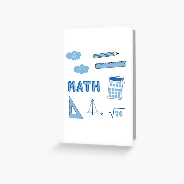 "Light Blue Math School Subject Sticker Pack" Greeting Card by The ...