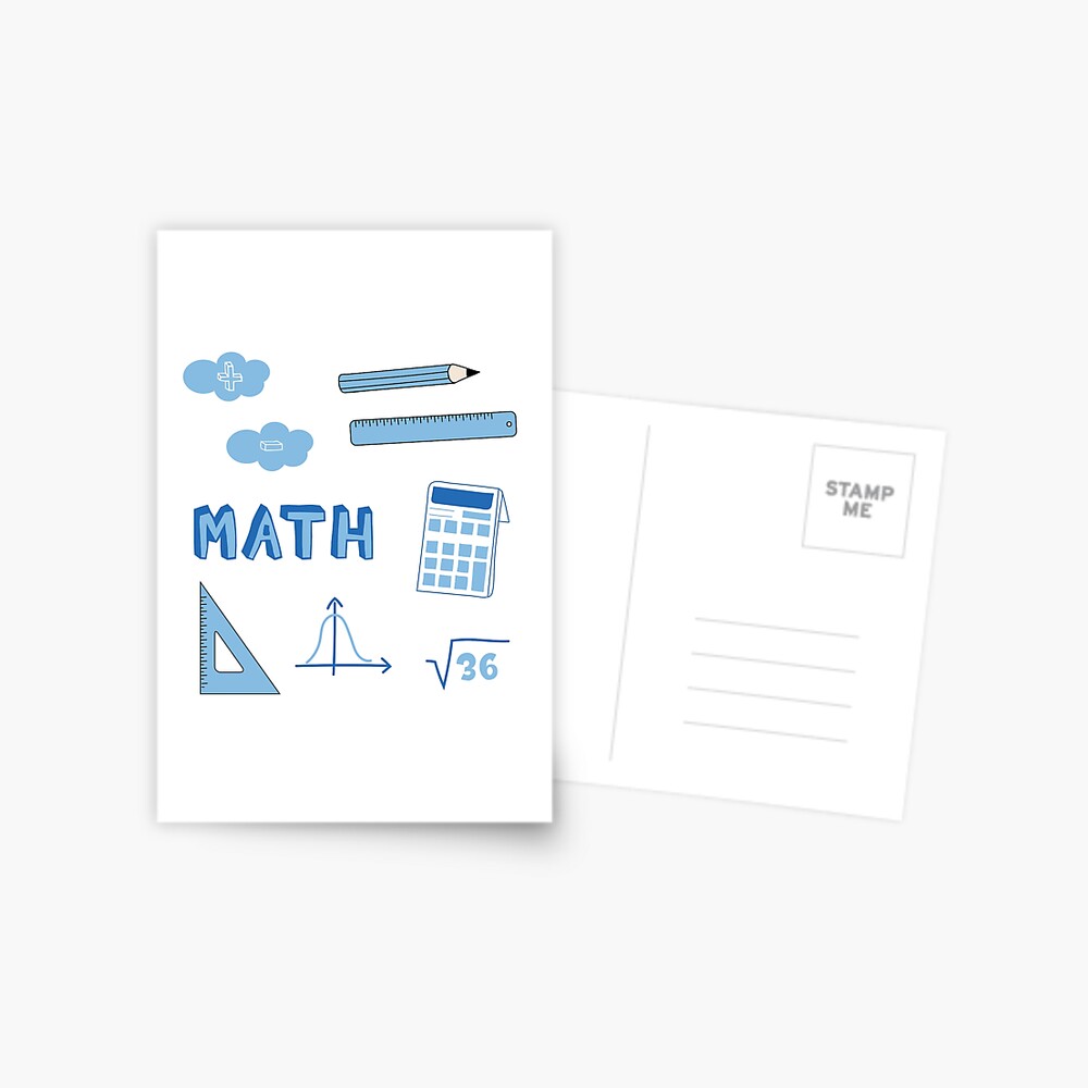 "Light Blue Math School Subject Sticker Pack" Postcard by The-Goods ...