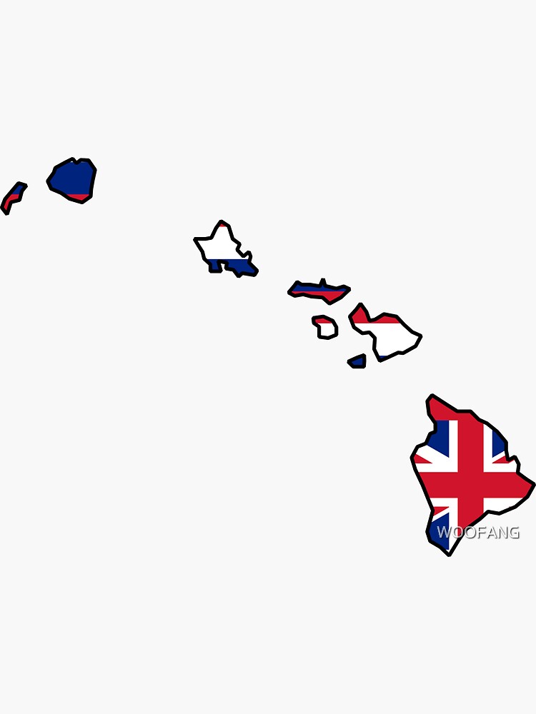 "U.S. STATE FLAGS/OUTLINES - HAWAII" Sticker for Sale by WOOFANG ...