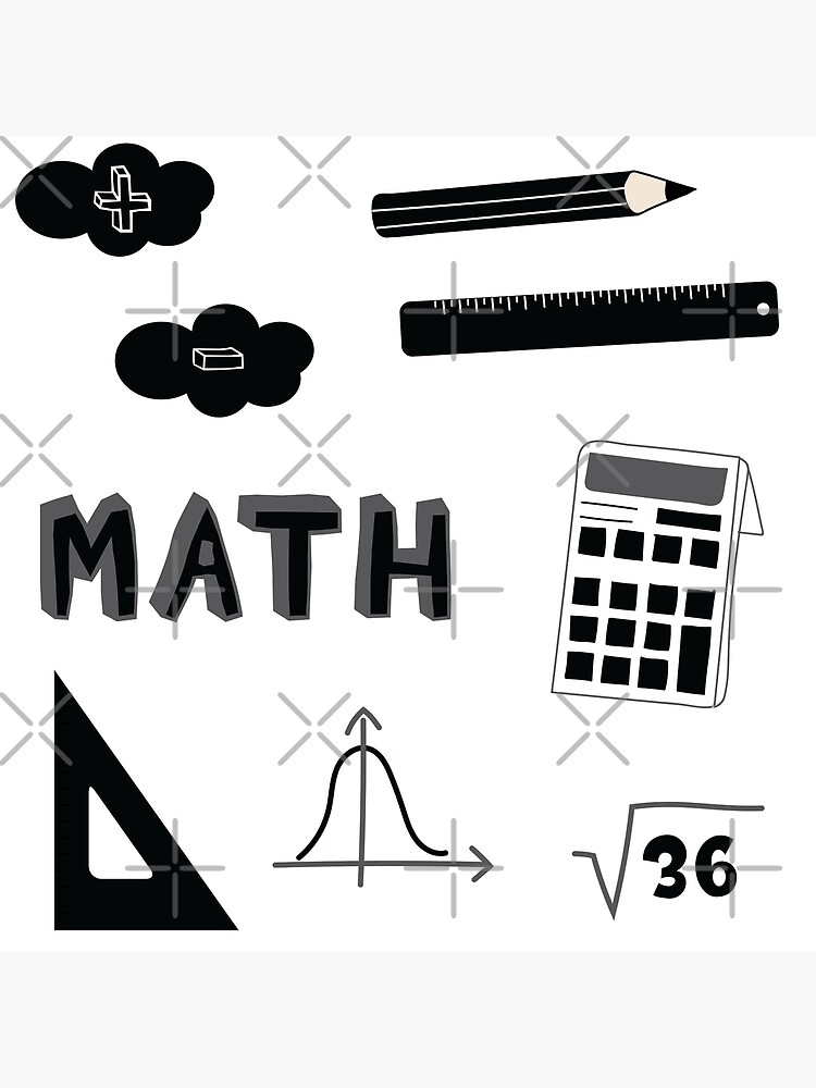 "Black Math School Subject Sticker Pack" Poster for Sale by The-Goods ...