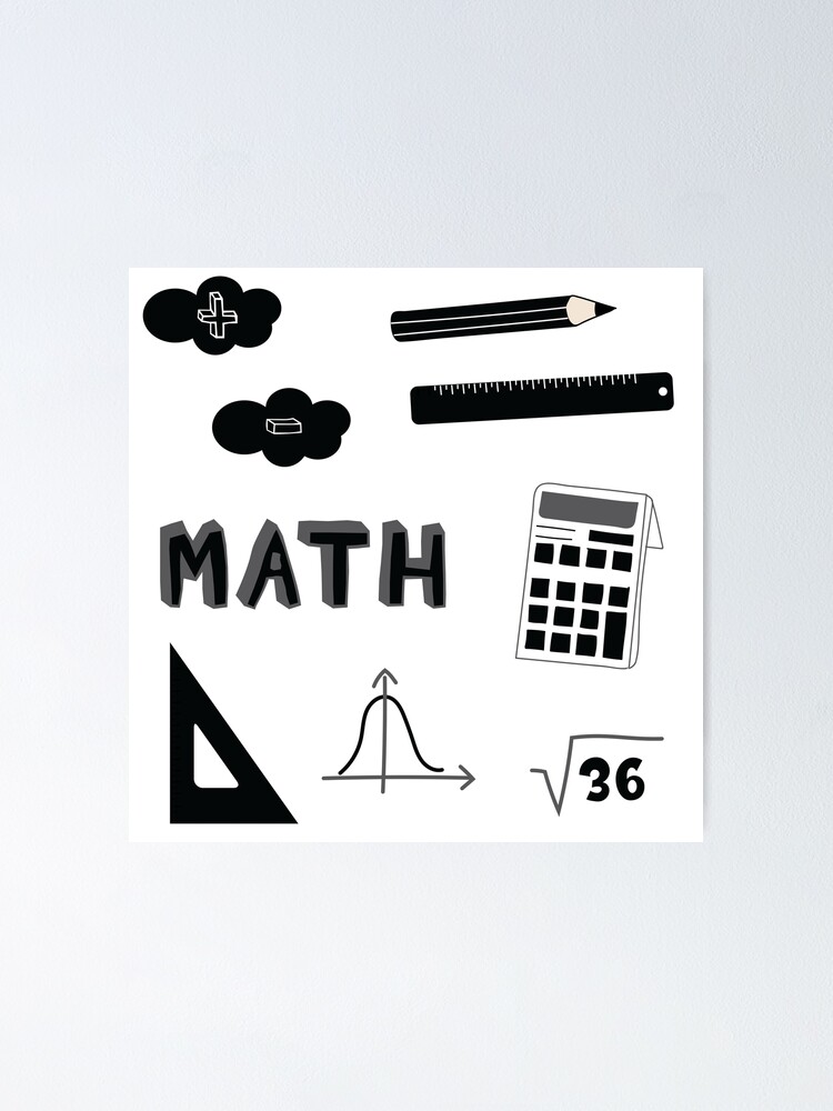 "Black Math School Subject Sticker Pack" Poster for Sale by The-Goods ...