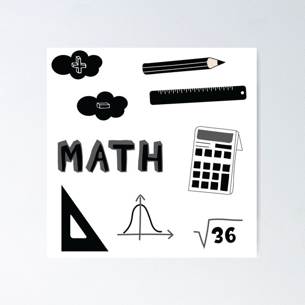 "Black Math School Subject Sticker Pack" Poster for Sale by The-Goods ...