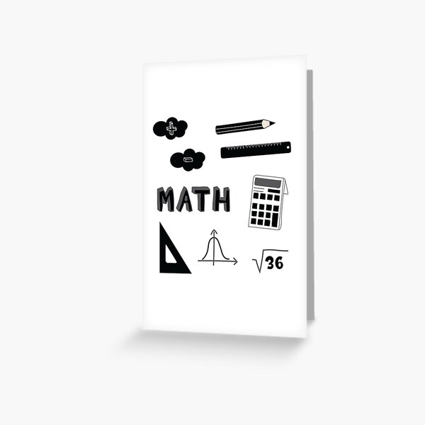 "Black Math School Subject Sticker Pack" Greeting Card for Sale by The ...
