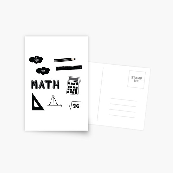 "Black Math School Subject Sticker Pack" Postcard for Sale by The-Goods ...