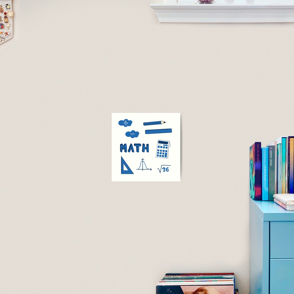 "Blue Math School Subject Sticker Pack" Art Print for Sale by The-Goods ...