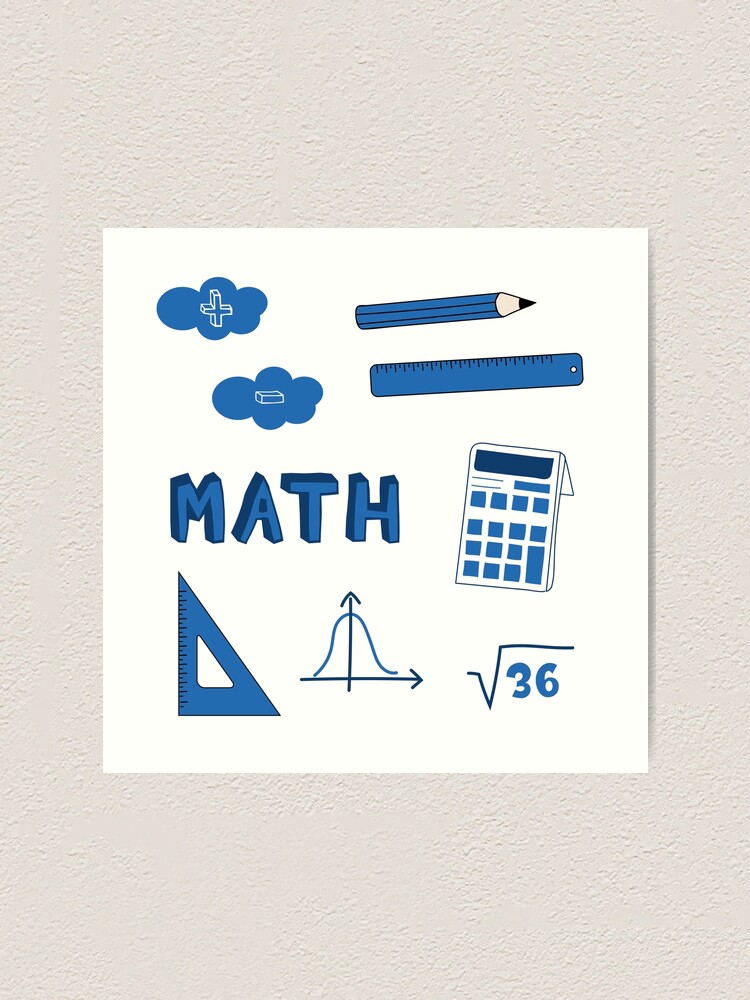 "Blue Math School Subject Sticker Pack" Art Print for Sale by The-Goods ...