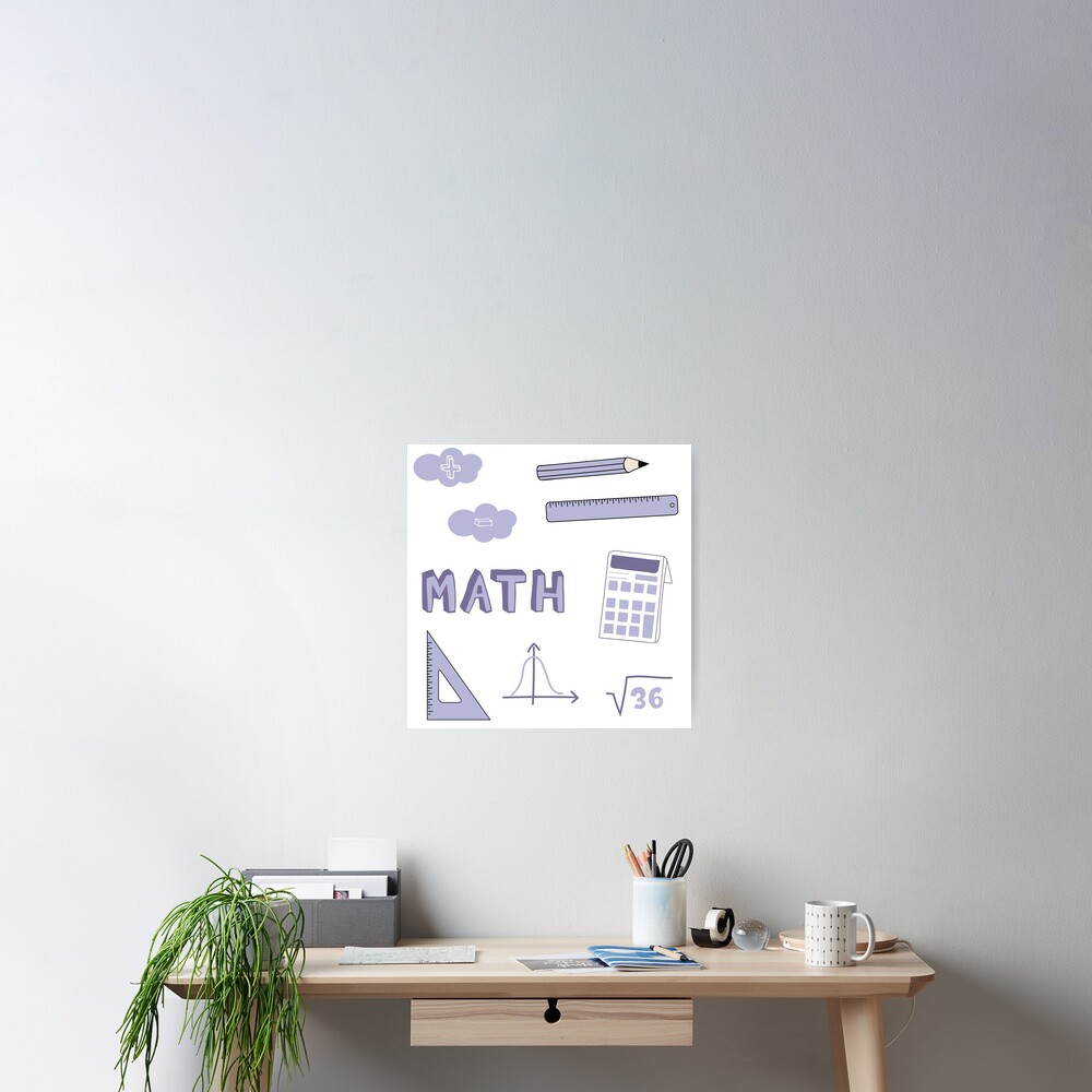 "Light Purple Math School Subject Sticker Pack" Poster by The-Goods ...