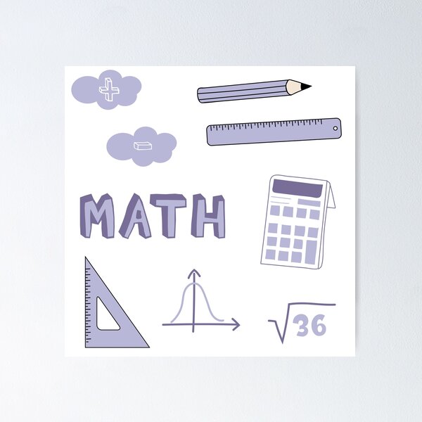"Light Purple Math School Subject Sticker Pack" Poster for Sale by The ...