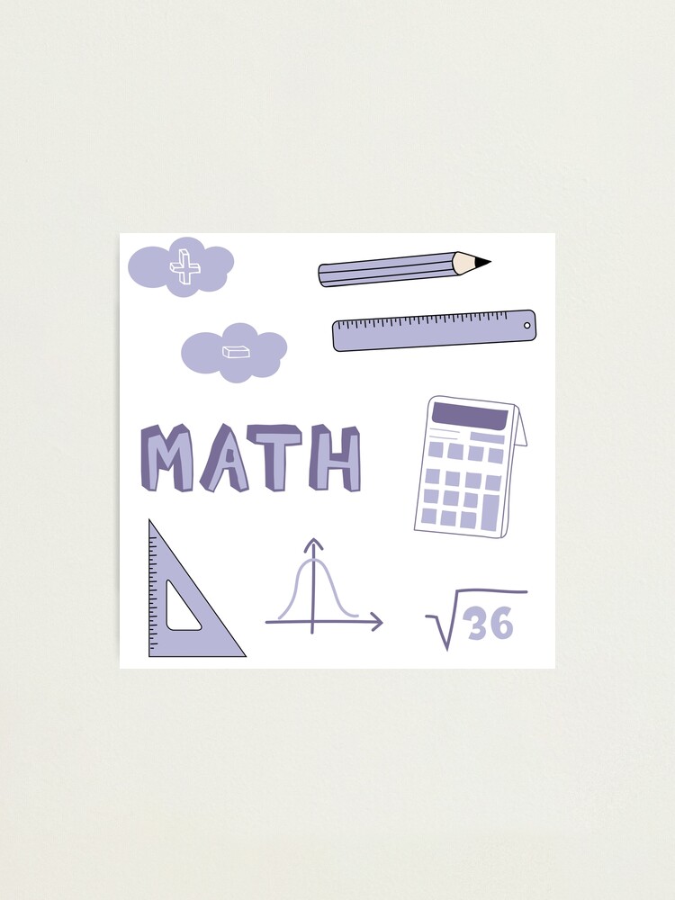 "Light Purple Math School Subject Sticker Pack" Photographic Print by ...