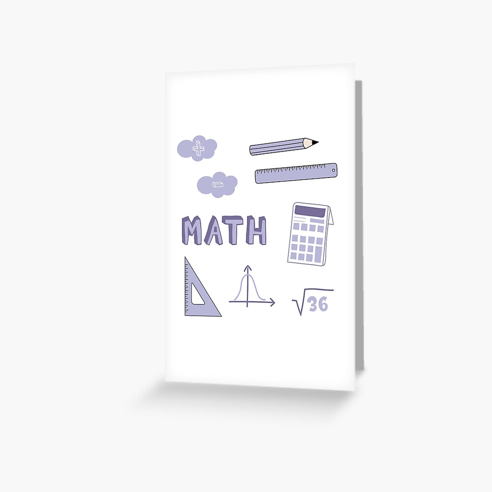 "Light Purple Math School Subject Sticker Pack" Greeting Card by The ...