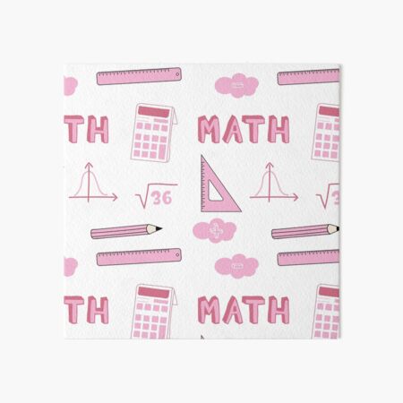 "Pink Math School Subject Sticker Pack" Art Board Print for Sale by The ...