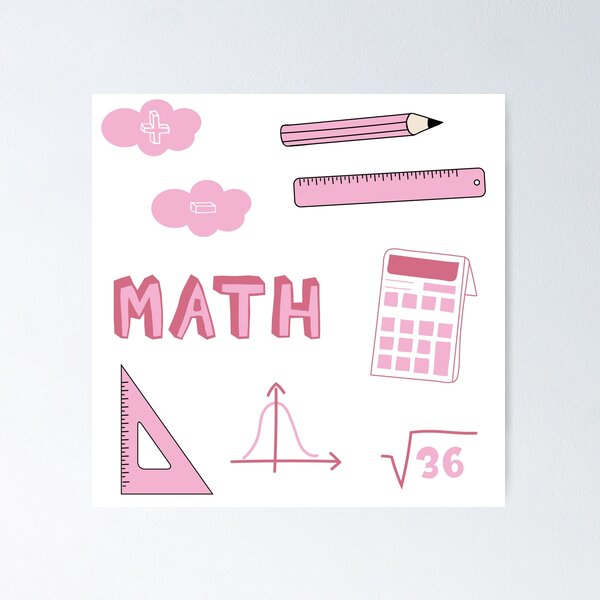 "Pink Math School Subject Sticker Pack" Poster for Sale by The-Goods ...