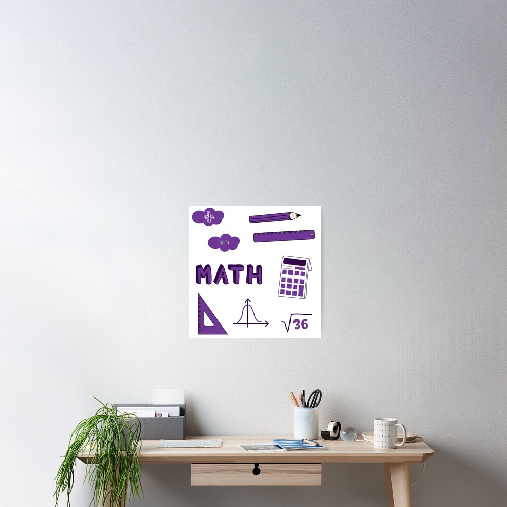 "Purple Math School Subject Sticker Pack" Poster for Sale by The-Goods ...