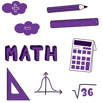 "Purple Math School Subject Sticker Pack" Sticker for Sale by The-Goods ...