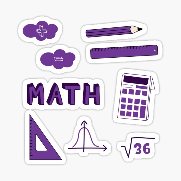 "Purple Math School Subject Sticker Pack" Sticker for Sale by The-Goods ...