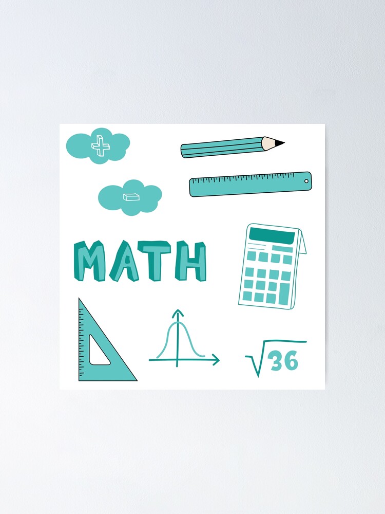 "Blaugrün Math School Subject Sticker Pack" Poster von The-Goods ...