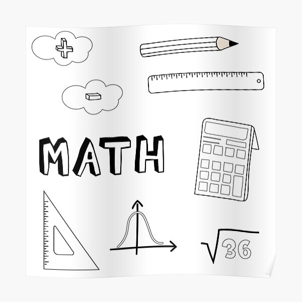 "White Math School Subject Sticker Pack" Poster by The-Goods | Redbubble