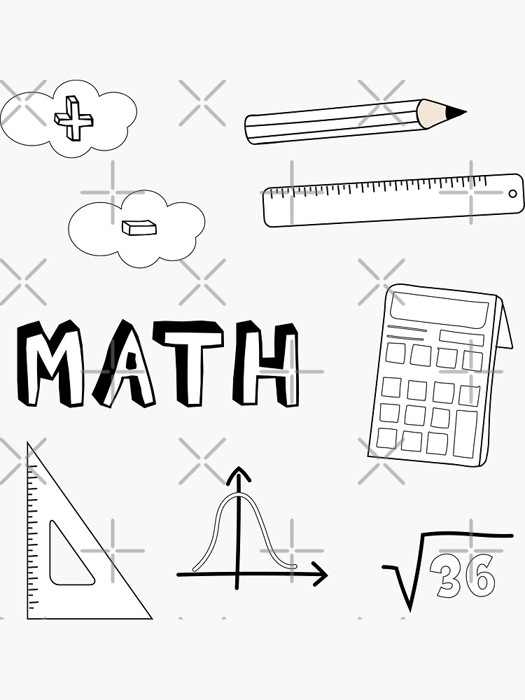 "White Math School Subject Sticker Pack" Sticker for Sale by The-Goods ...