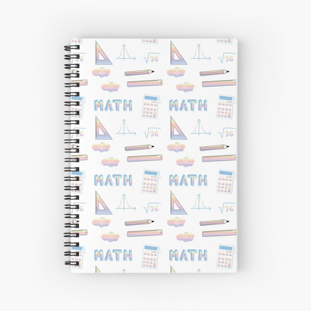 "Pastel Rainbow Math School Subject Sticker Pack" Spiral Notebook by ...