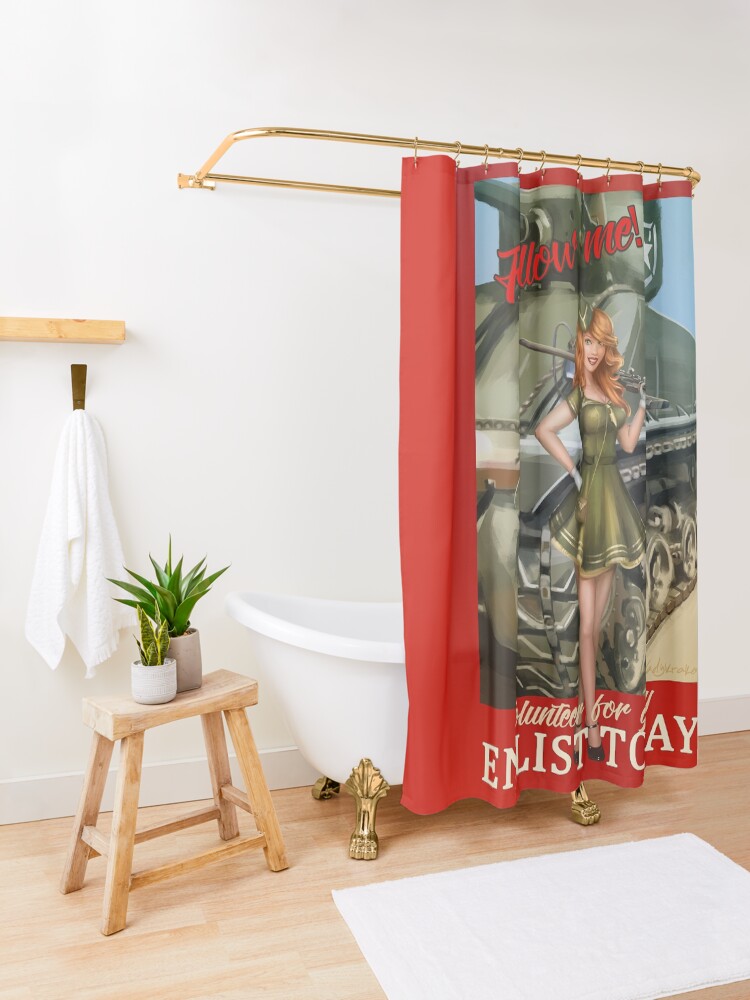 Enlist Today Empira Glory Pin Up Girl Shower Curtain For Sale By Ladykraken Redbubble