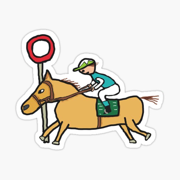 "Horse Racing" Sticker for Sale by Mark-Ewbie | Redbubble