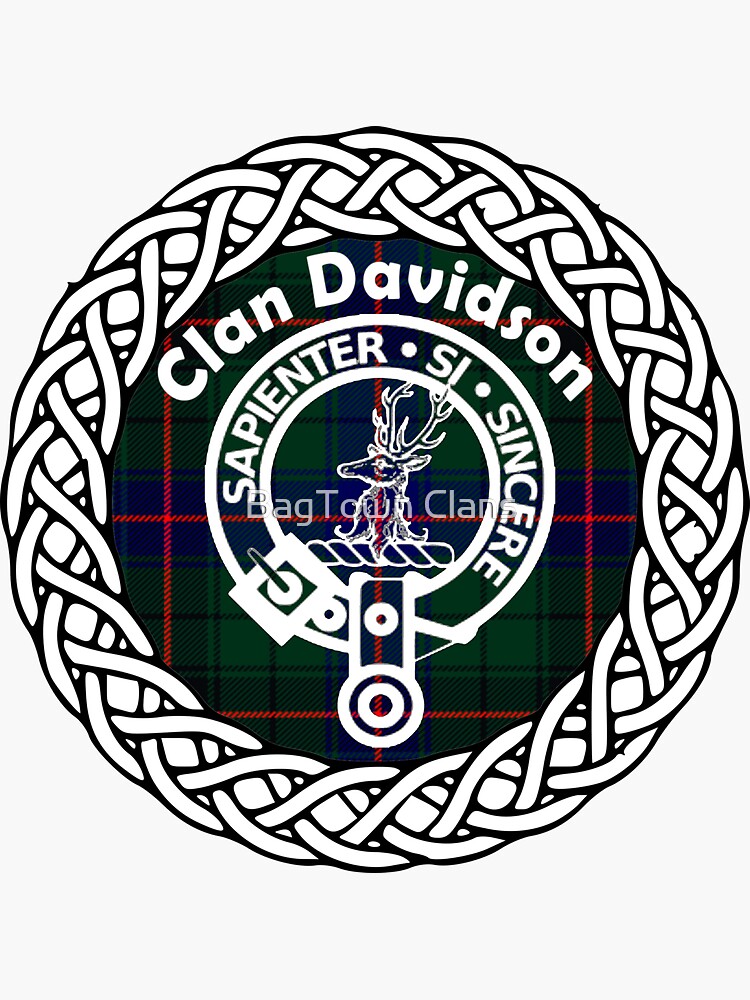 "Clan Davidson surname last name tartan crest badge" Sticker for Sale ...