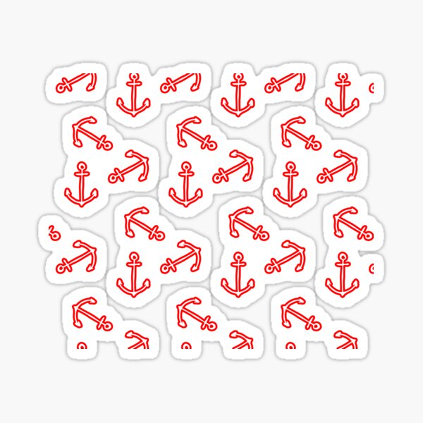 "Nautical Anchors Anchor Pattern Vintage Retro Red" Sticker for Sale by ...