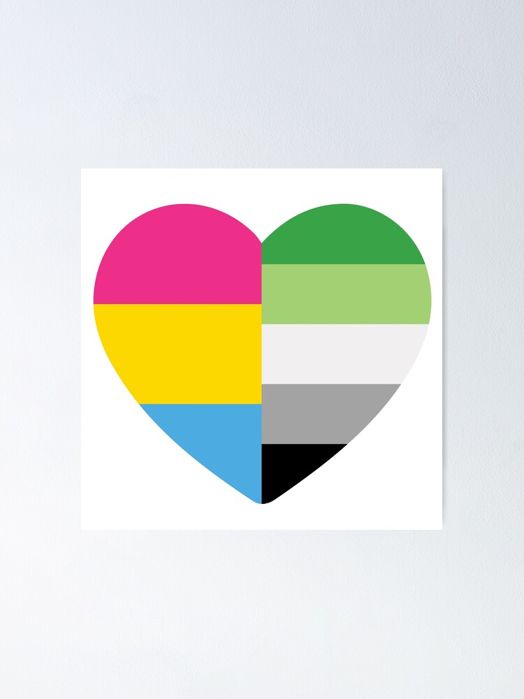 "Aromantic Pansexual Heart" Poster by dlpalmer | Redbubble