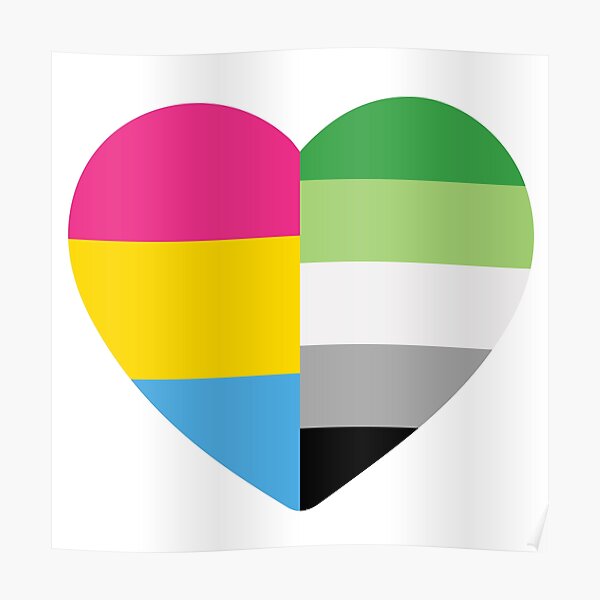 "Aromantic Pansexual Heart" Poster by dlpalmer | Redbubble