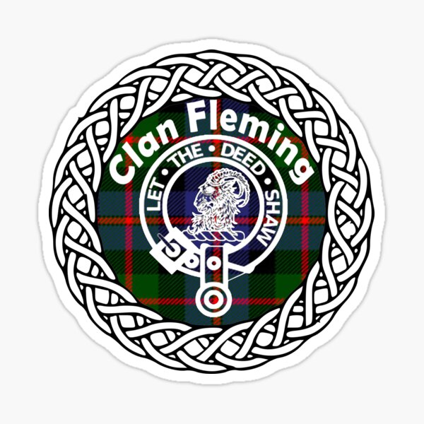 "Clan Fleming surname last name tartan crest badge" Sticker for Sale by ...