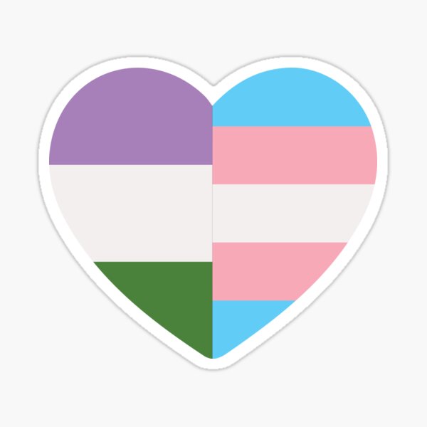 "Transgender Genderqueer Heart" Sticker by dlpalmer | Redbubble