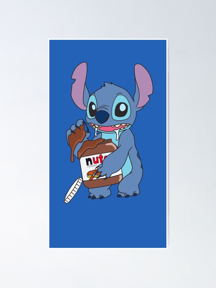"Stitch discreetly eating nutella" Poster by BigTea | Redbubble