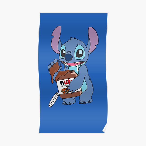 "Stitch discreetly eating nutella" Poster for Sale by BigTea | Redbubble