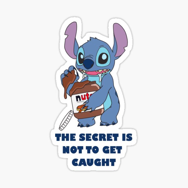 " Stitch discreetly eating nutella VER.2" Sticker by BigTea | Redbubble