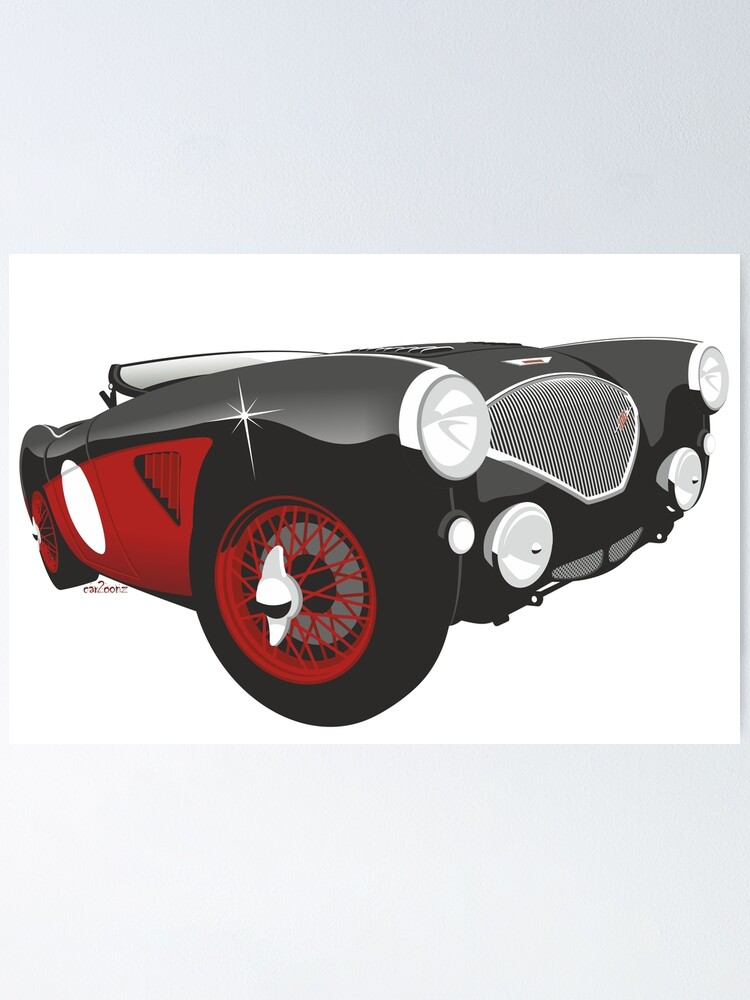 "Austin Healey 100M" Poster by car2oonz | Redbubble