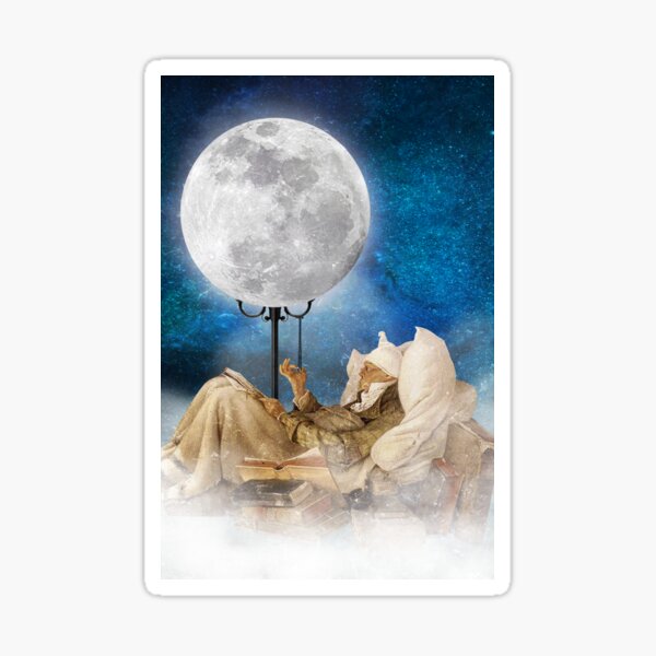 "Good Night Moon" Sticker by DVerissimo | Redbubble
