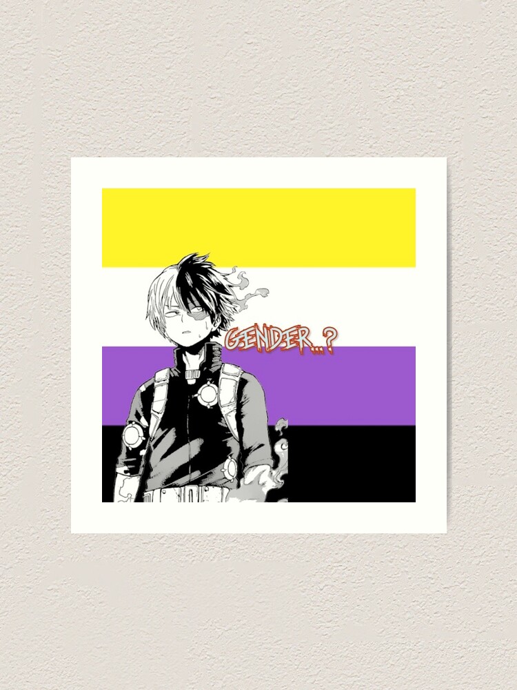 "My Hero Academia Todoroki Non-Binary Pride Flag" Art Print by ...