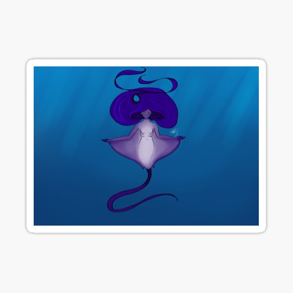"Manta Ray Mermaid" Sticker by Ofowlsndragons | Redbubble