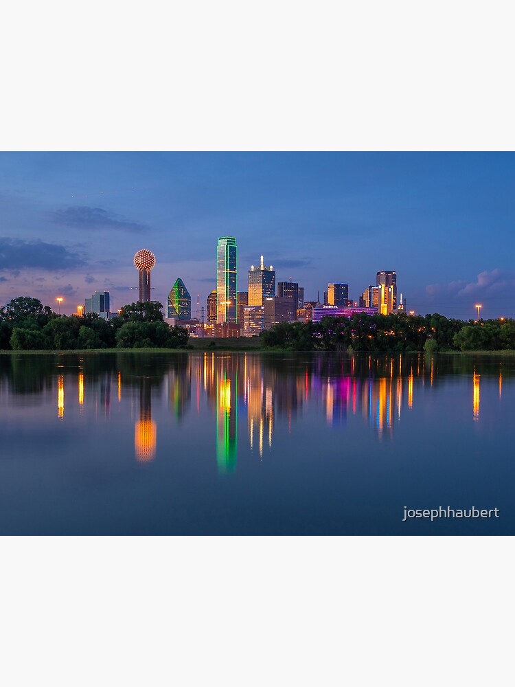 "Dallas Skyline Trinity Reflection" Art Print for Sale by josephhaubert ...
