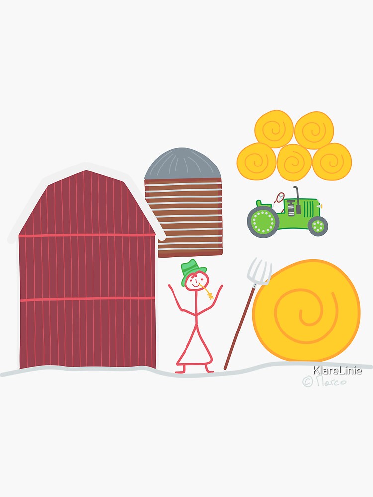 "Female farm stick figure agriculture farm job woman girl" Sticker for ...