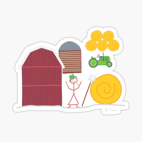 "Female farm stick figure agriculture farm job woman girl" Sticker for ...