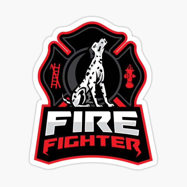 "Fire department firefighter dalmatian dog" Sticker for Sale by ...