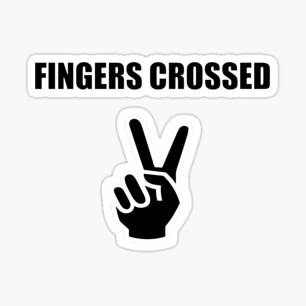 "Fingers Crossed Black" Sticker for Sale by wait-who-am-i | Redbubble