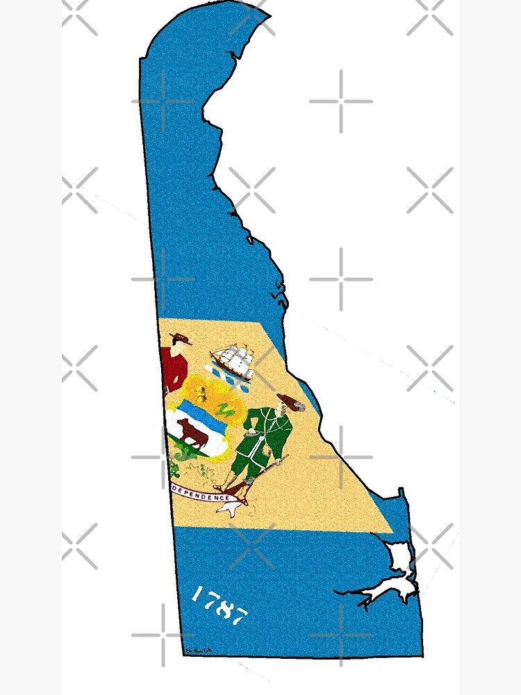 "Delaware Map with Delaware State Flag" Poster for Sale by Havocgirl ...