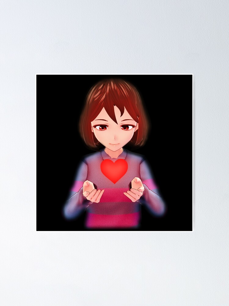 "Undertale Frisk with Heart" Poster for Sale by Shadow2403 | Redbubble