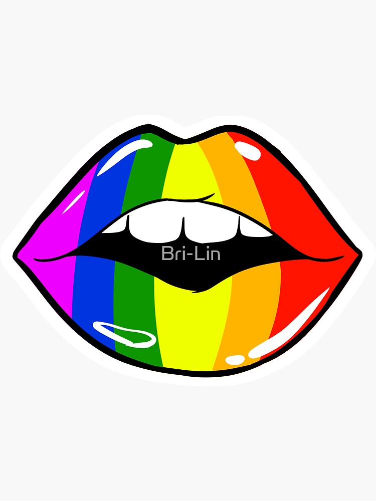 "Rainbow Pride Lips" Sticker by Bri-Lin | Redbubble